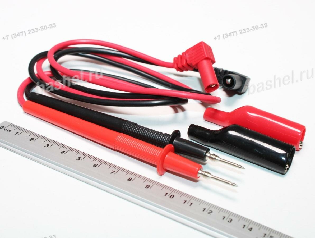 ETL-11 (некондиция), Щупы для измерительных приборов, с насадками крокодил, 2 закрытых угловых «Банана»