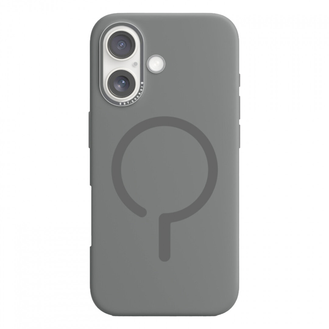 Чехол Silicone Case TKNY MagSafe для iPhone 16 Plus серый