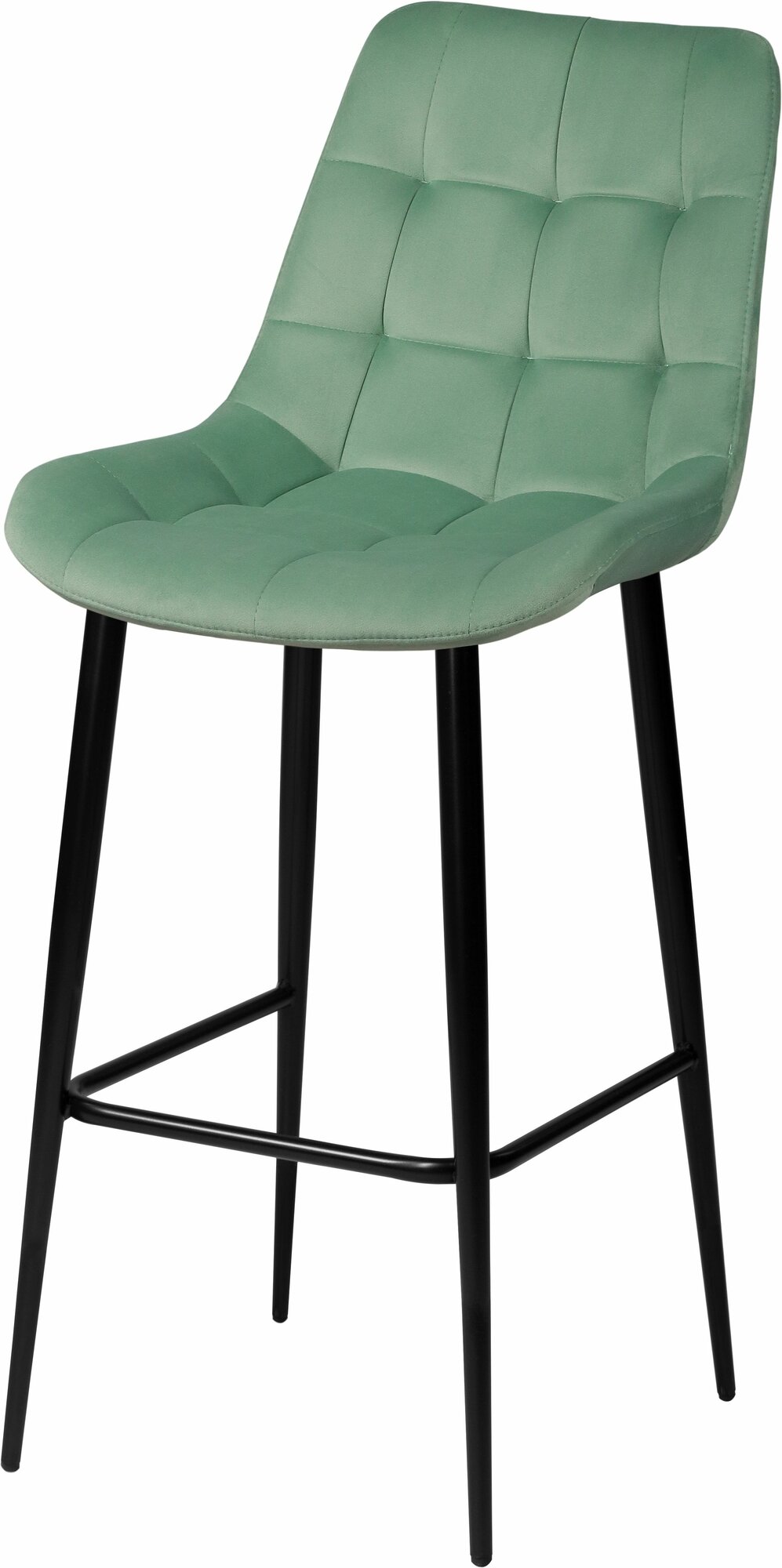 Комплект барных стульев Ambe Эйден, со спинкой для кухни, 75 см, аквамарин, каркас черный, 2 шт