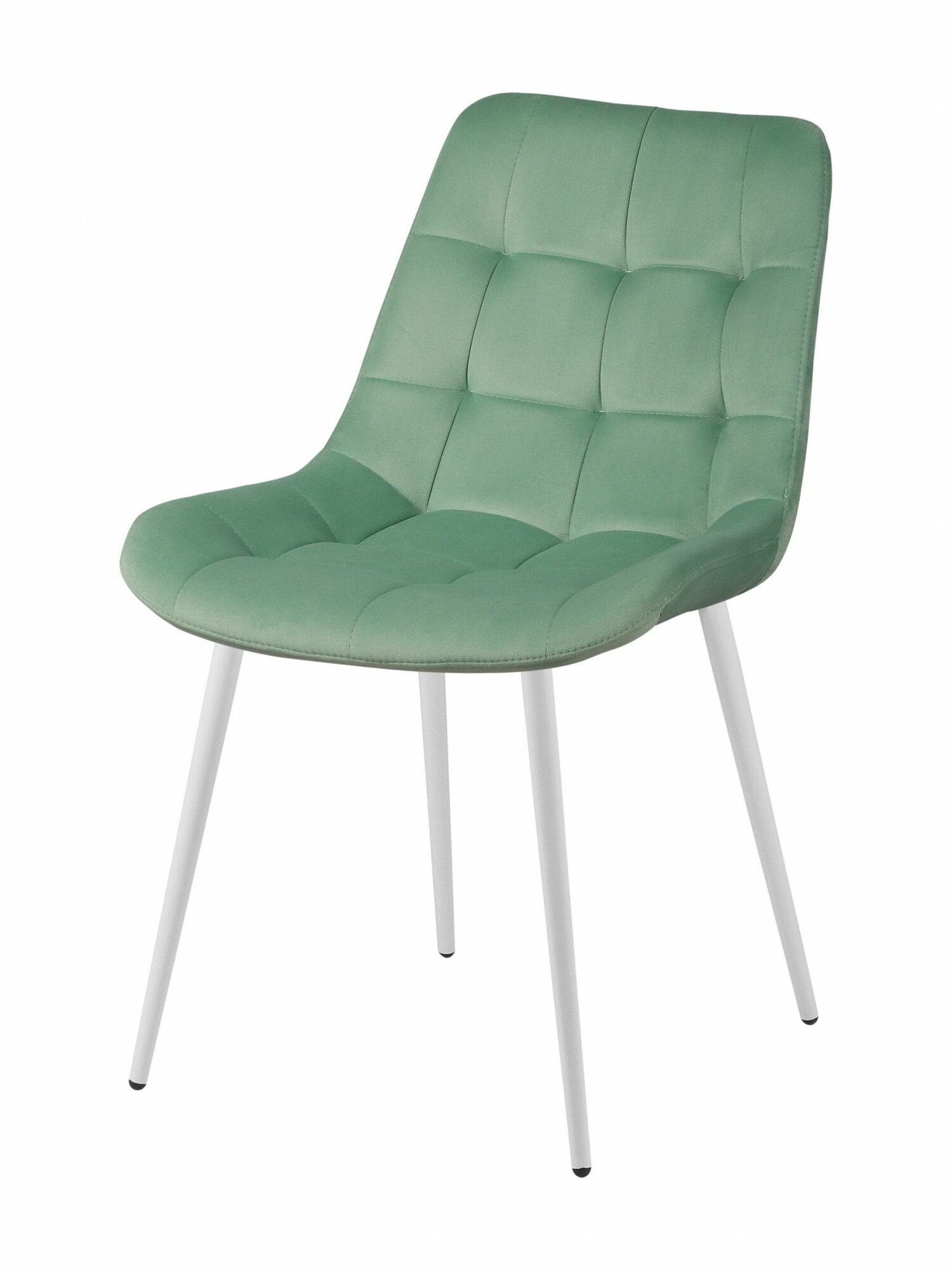 Стулья кухонные Ambe Эйден, мягкие со спинкой, аквамарин, с белыми ножками, 3 шт