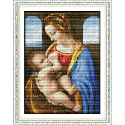 Набор для вышивки крестиком Мадонна и ребенок Joy Sunday RA102 11CT