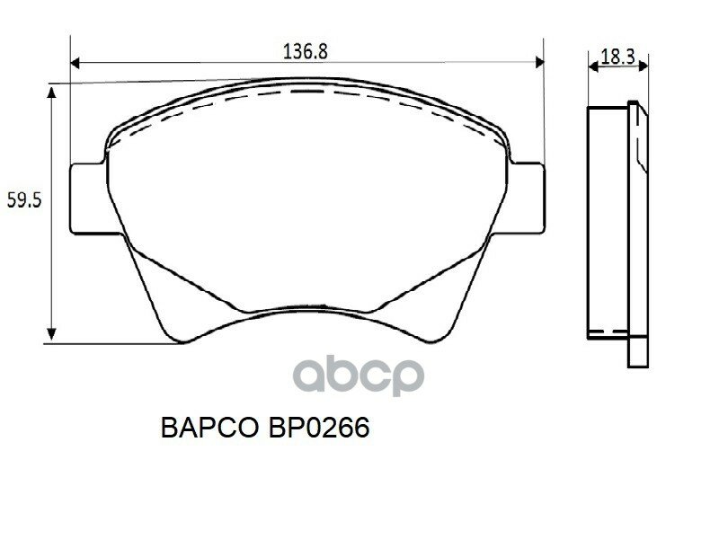 Колодки тормозные дисковые передние BAPCO арт. BP0266