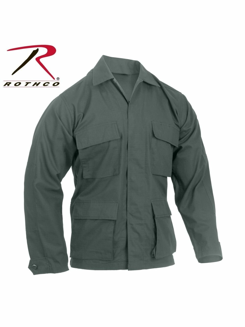 Военная рубашка Rothco Rip-Stop B.D.U. Shirt, хлопок рип-стоп, цвет оливковый, размер 2XL.