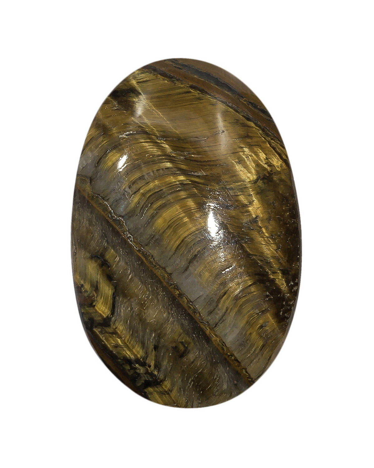 Кабошон Тигровый глаз, натуральный минерал, размер: 41х27х6 мм.