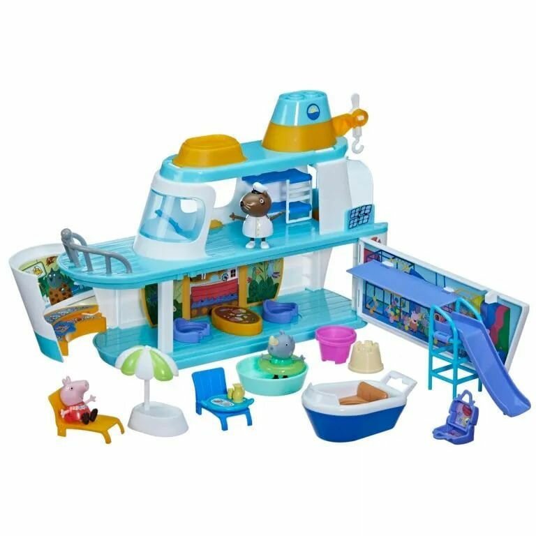 Hasbro Свинка Пеппа Круизный корабль Набор с 3 фигурками и аксессуарами F6284
