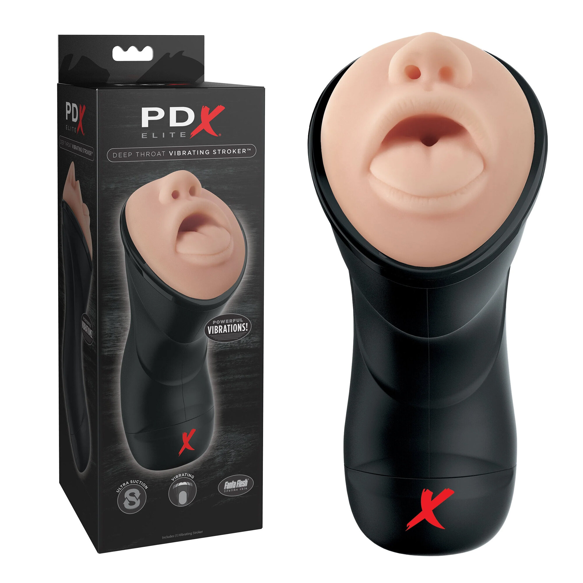 Pipedream Мастурбатор-ротик с вибрацией глубокая глотка PDX ELITE Deep Throat Vibrating Stroker