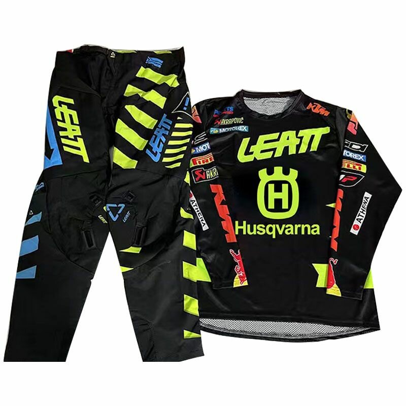 Новый 2023 LEAT Husqvar гоночный костюм мотокросс Джерси и штаны MX ATV Dirt Bike Gear Set мотоциклетная одежда mtb enduro