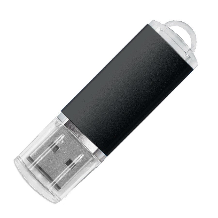 USB flash-карта "Assorti" (8Гб), черная, 5,8х1,7х0,8 см, металл