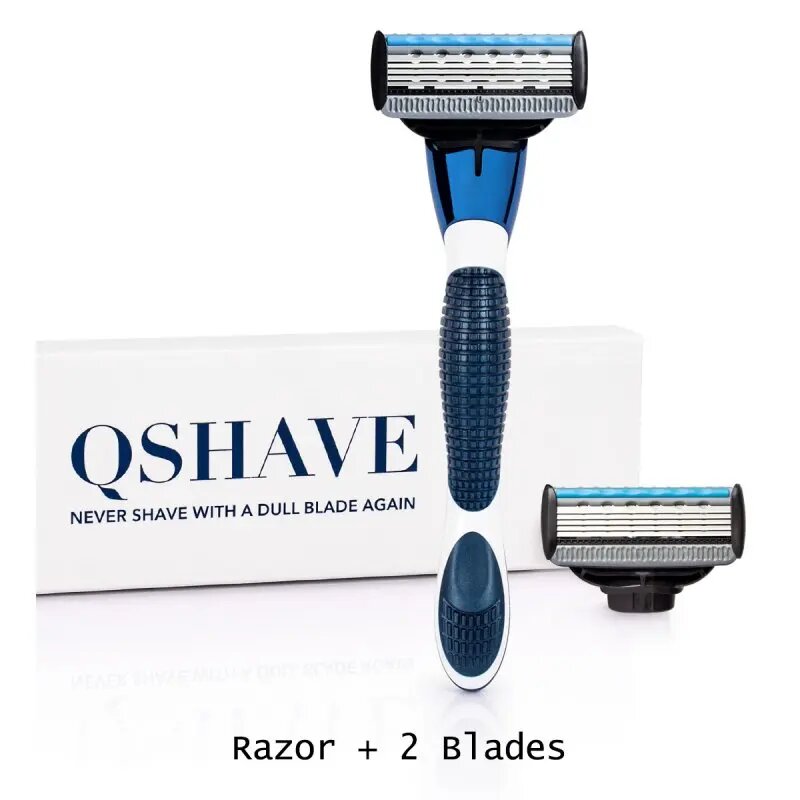 QSHAVE Бритва Blue Series, 5-слойная, 2 сменные лезвия