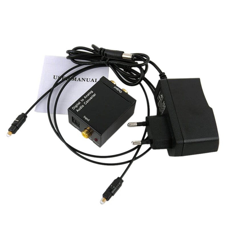 KOQZM Цифро-аналоговый аудиоконвертер Toslink RCA EU Plug