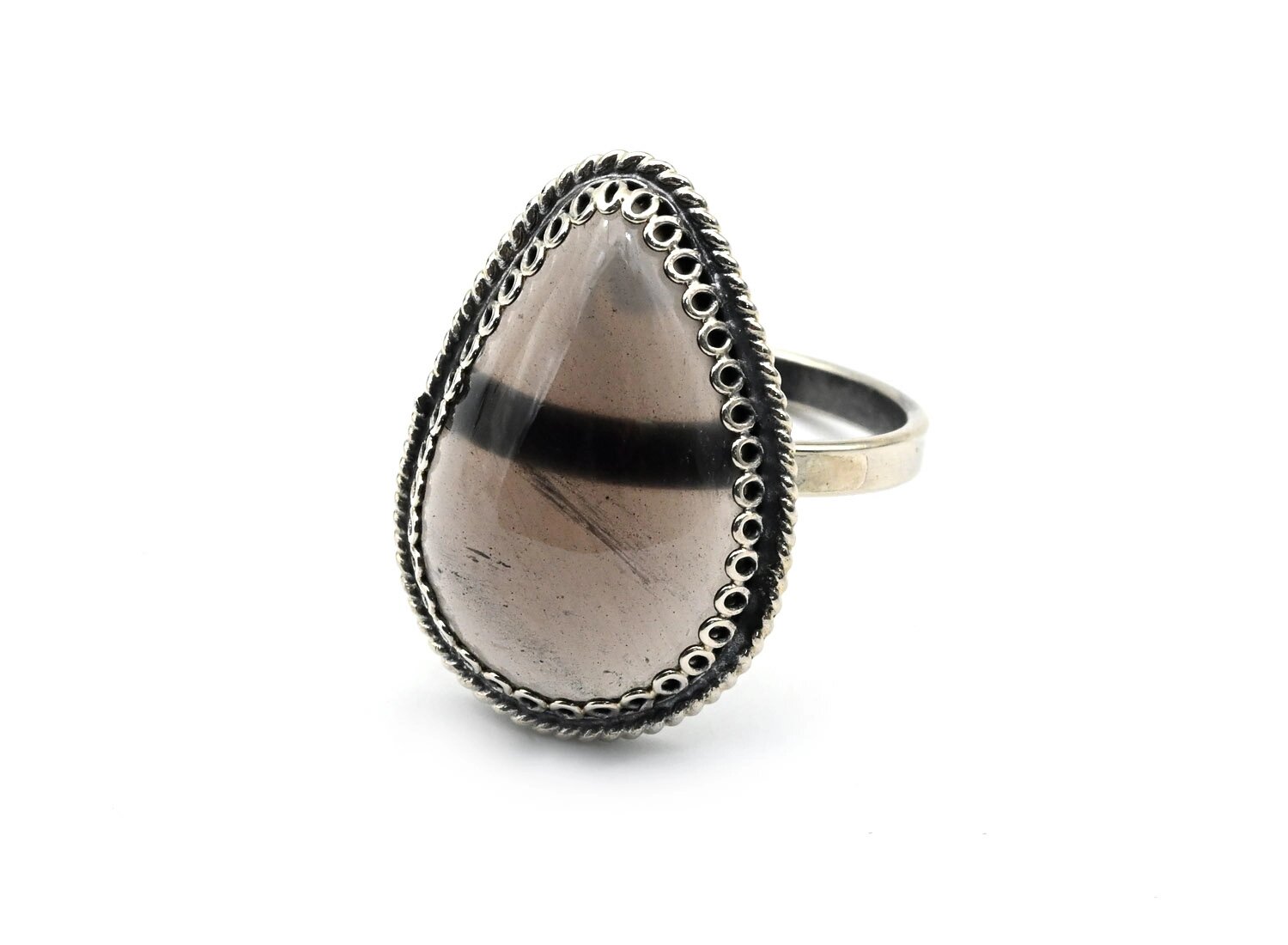 Кольцо, обсидиан