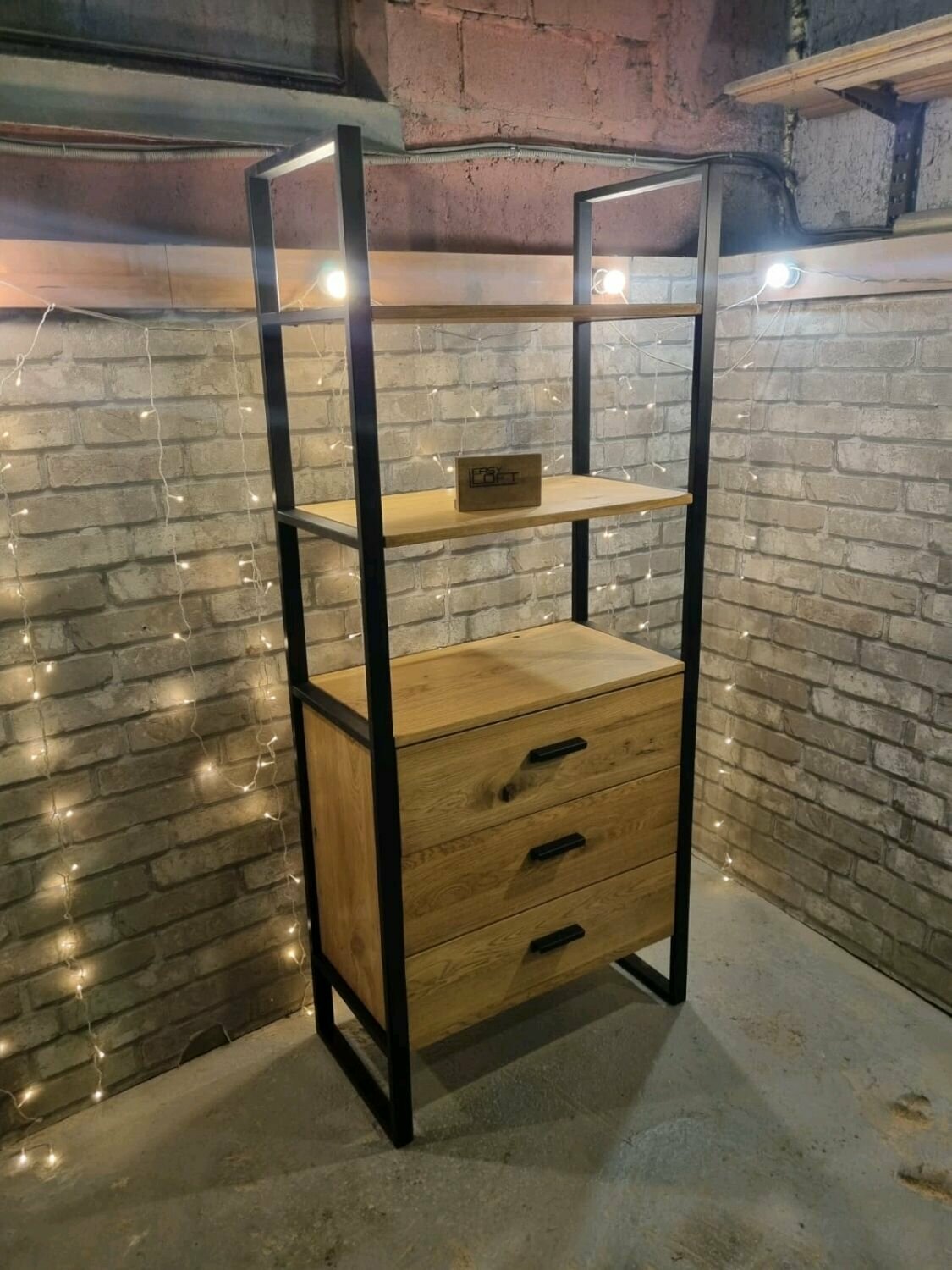 Стеллаж "EasyLOFT" в стиле лофт, с ящиками, для дома и офиса, 80х40х187 см.