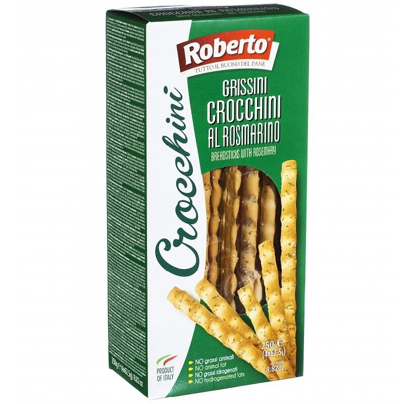 Хлебные палочки Roberto Гриссини Кроккини с розмарином /картон/ 250г