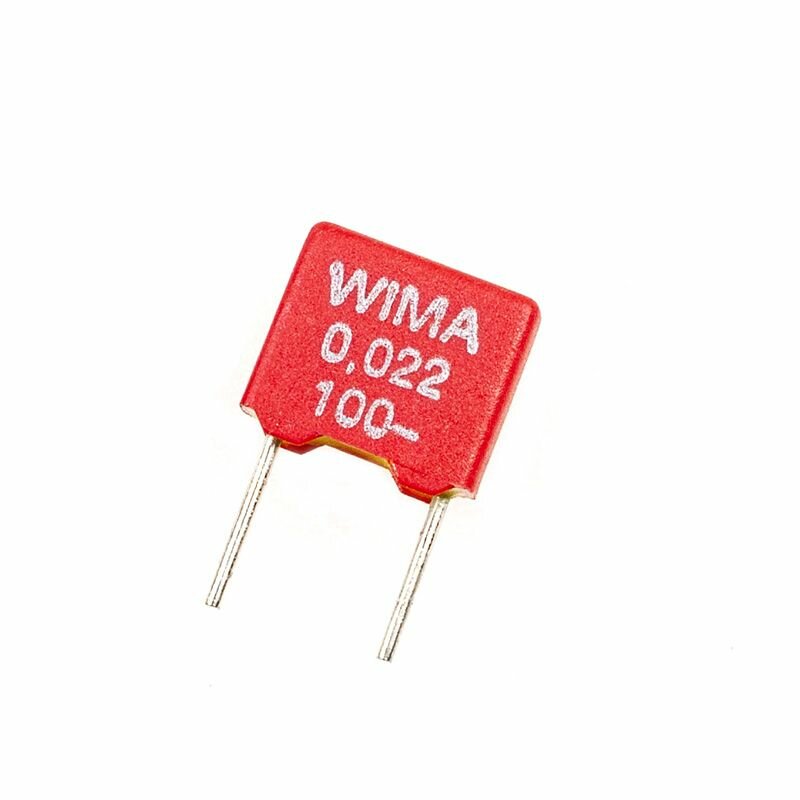 Конденсатор WIMA MKS4-223/100-R полипропиленовый 22нФ 100 В DC 7 мм градусов красный 2 шт
