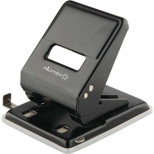 Дырокол deVENTE 45 листов металлический Attomex, черный с линейкой (4020315)