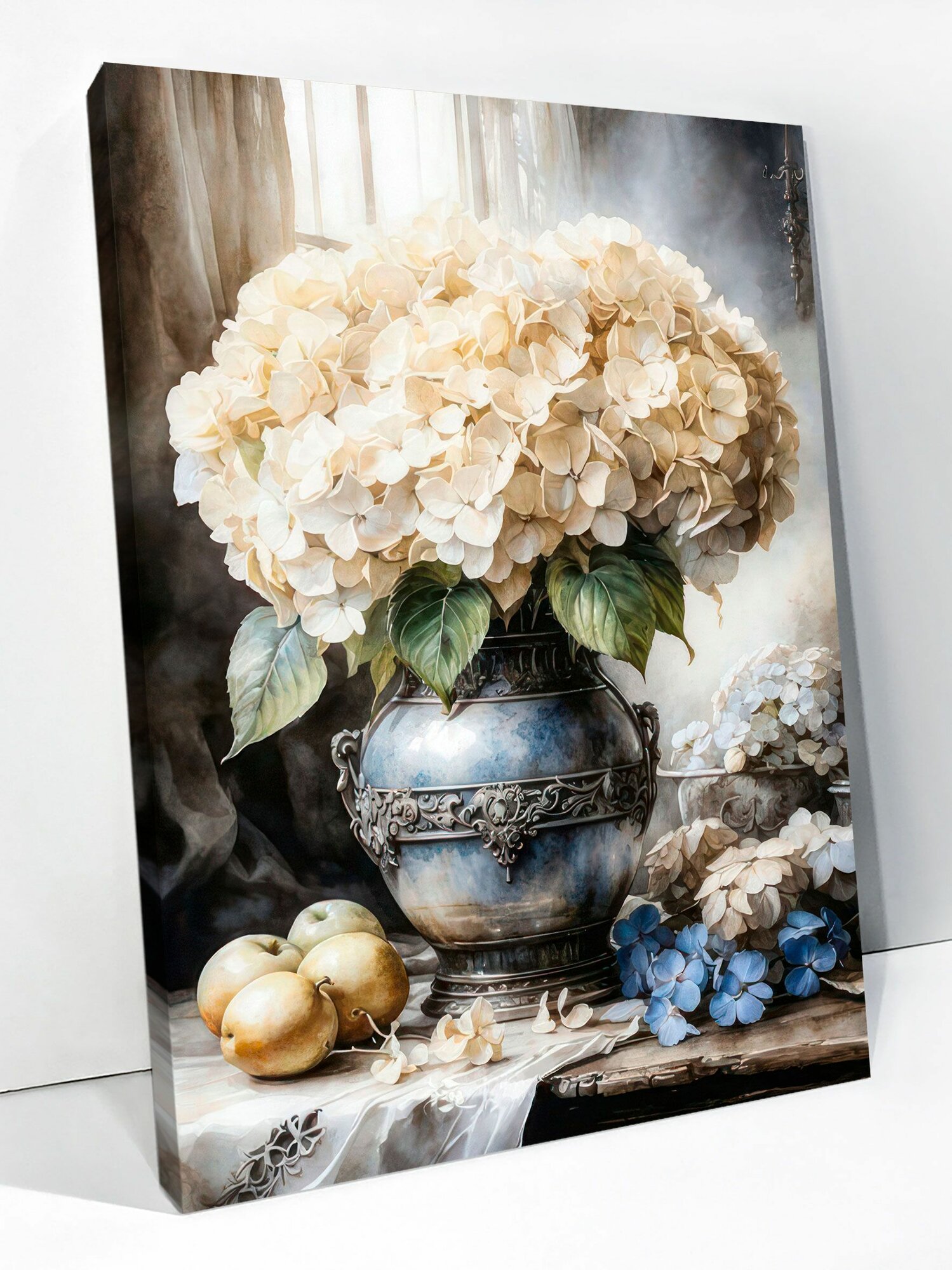 Картина на холсте 50х70см Гортензия в вазе