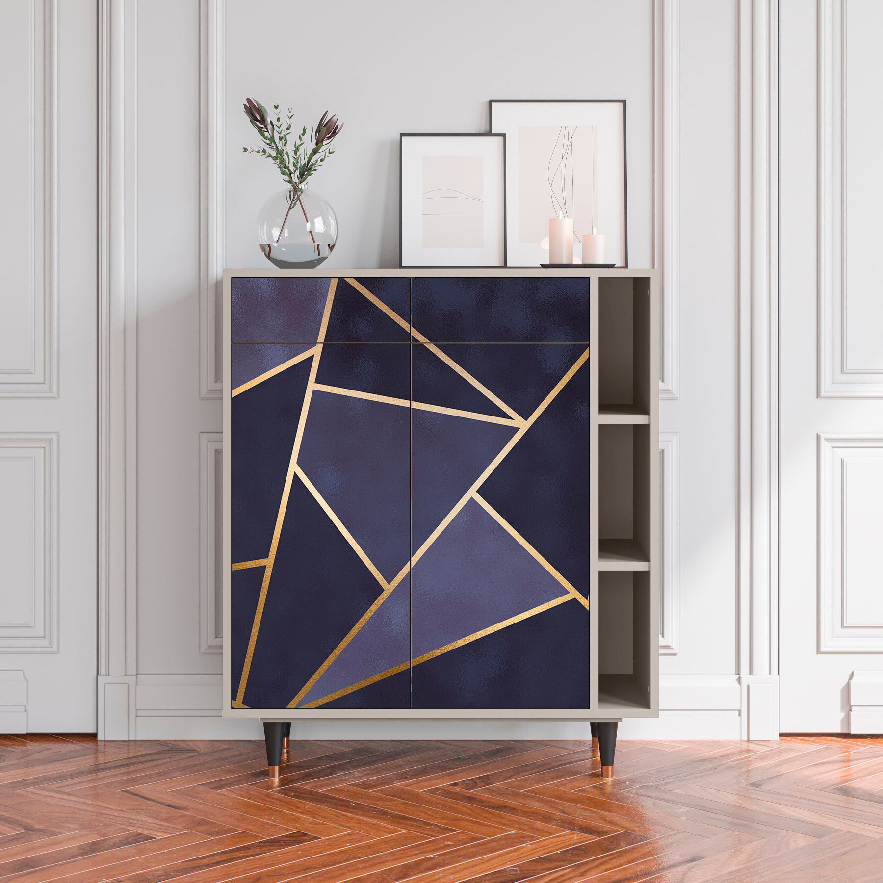 Комод - STORYZ - BS6 The Amethyst, Размер - 94 x 110 x 41 см, Цвет корпуса - , Сатин