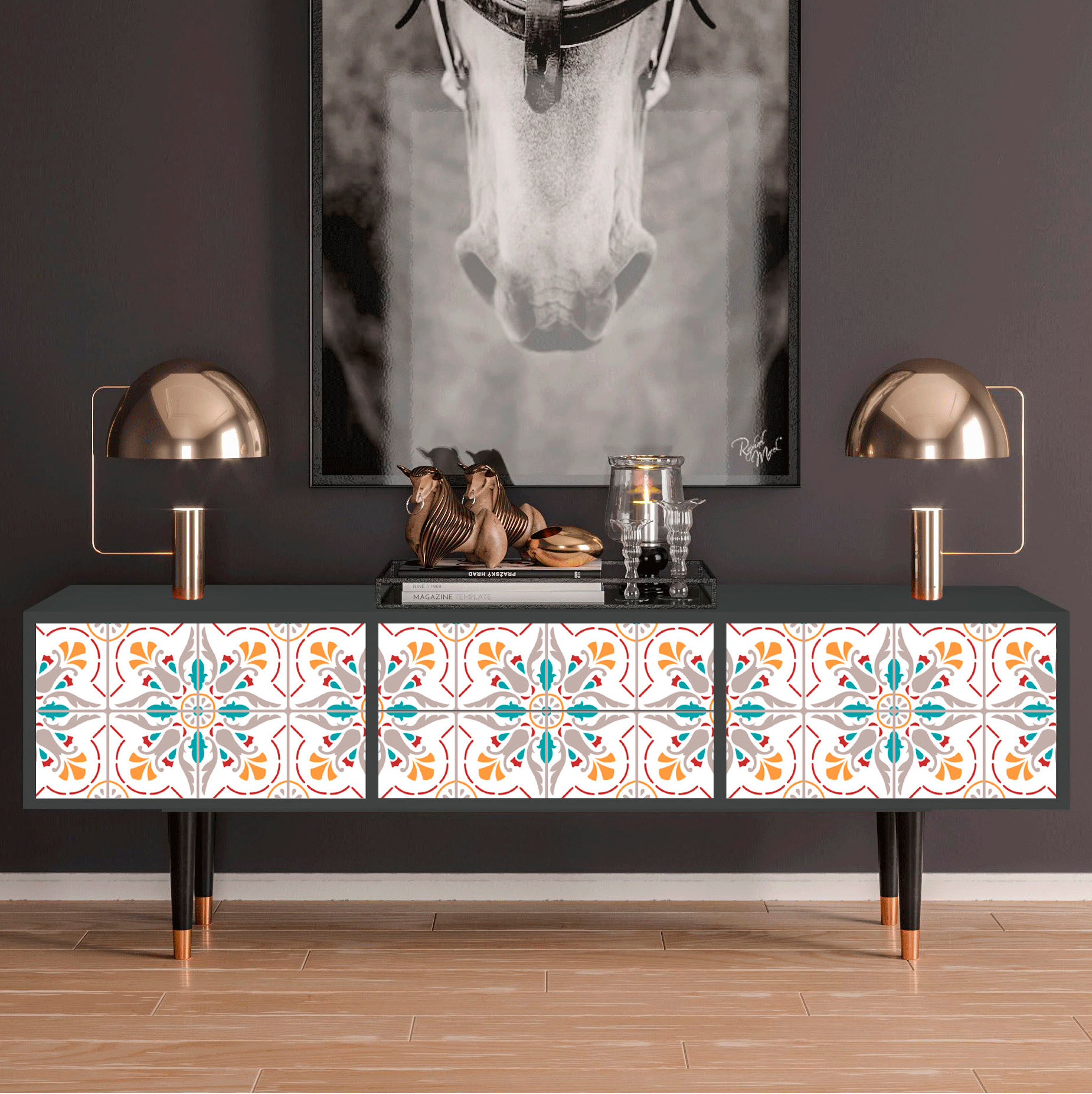 ТВ-Тумба - STORYZ - T4 Spring Ceramics, Размер - 170 x 59 x 48 см, Цвет корпуса - , Антрацит