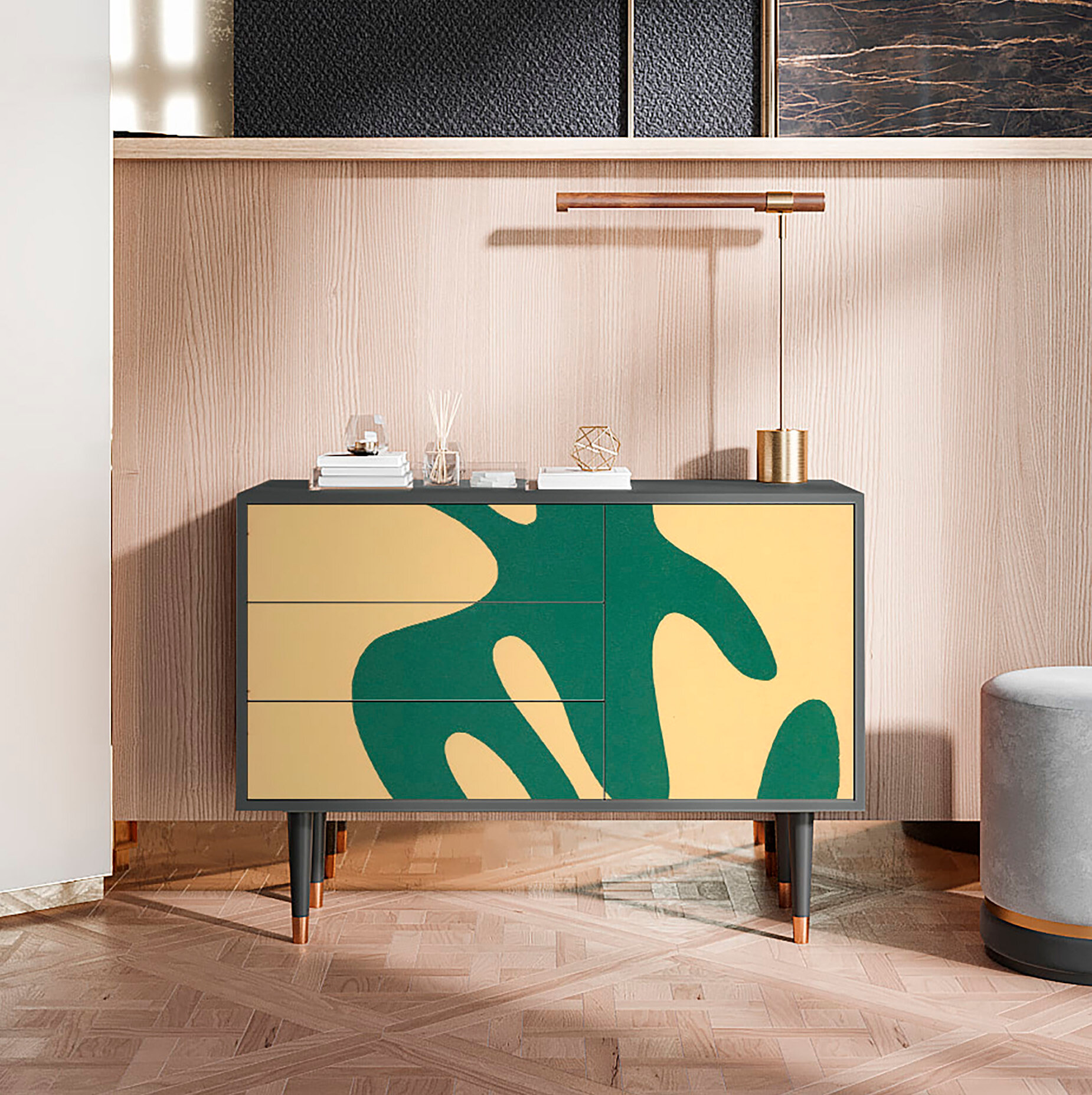 Комод - STORYZ - S3 Constellations by Jean Arp, Размер - 115 x 84 x 41 см, Цвет корпуса - , Антрацит