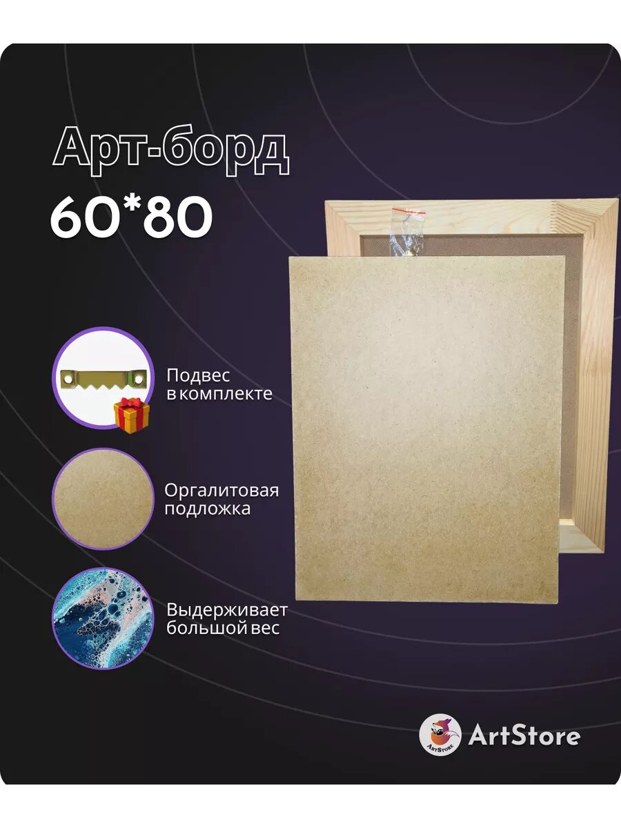 Арт-Борд на подрамнике 60х80 для эпоксидной смолы
