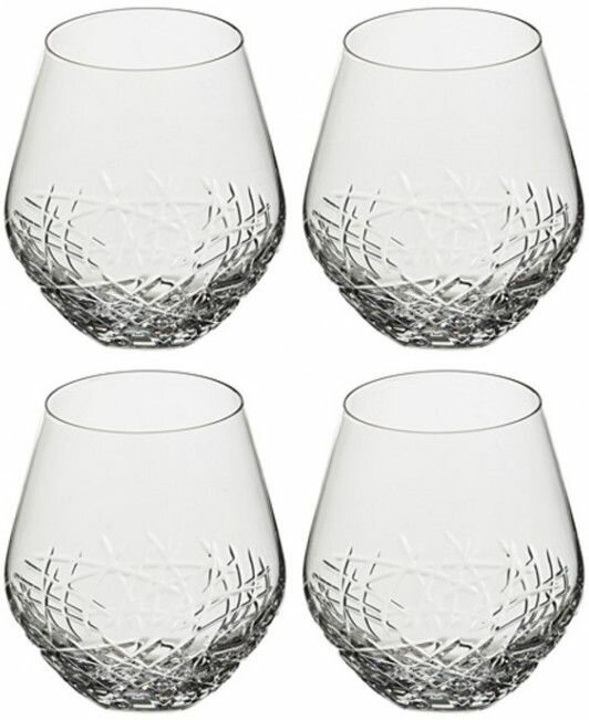Набор хрустальных стаканов из 4 шт. "Граффити" 520 ml . H-12 см. В индивидуальной упаковке.
