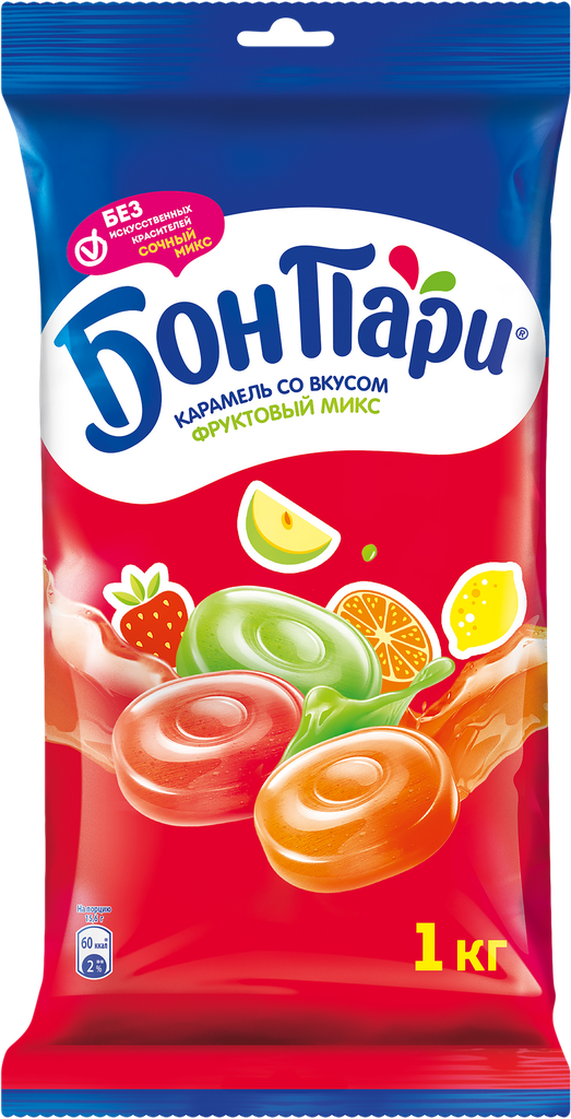 Карамель леденцовая Bon Pari Фруктовый микс, 1 кг