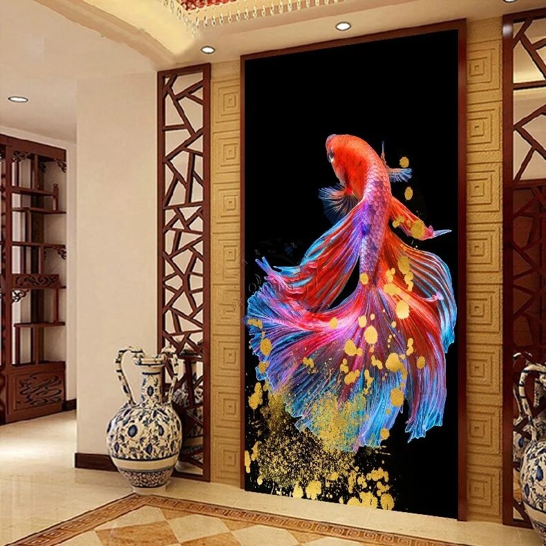 Набор для вышивки QIANZEHUI Koi Fish B, 11CT 50X90cm cotton