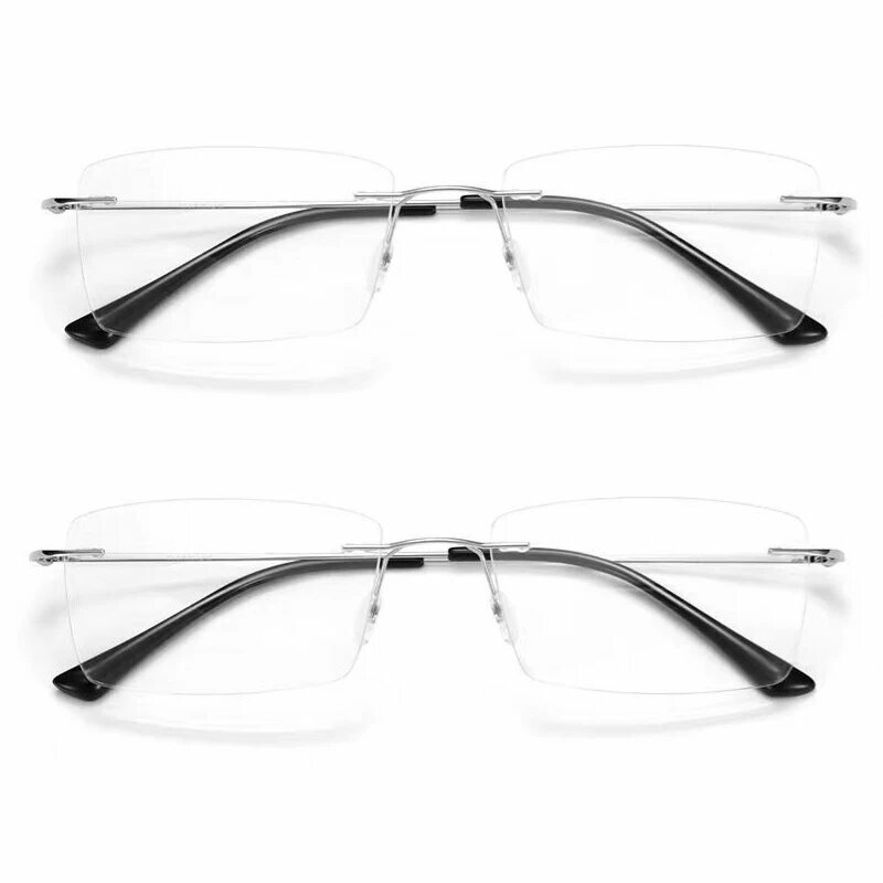 YINSQER Безрамочные очки для чтения из титана 2 пары 2 sliver, +200