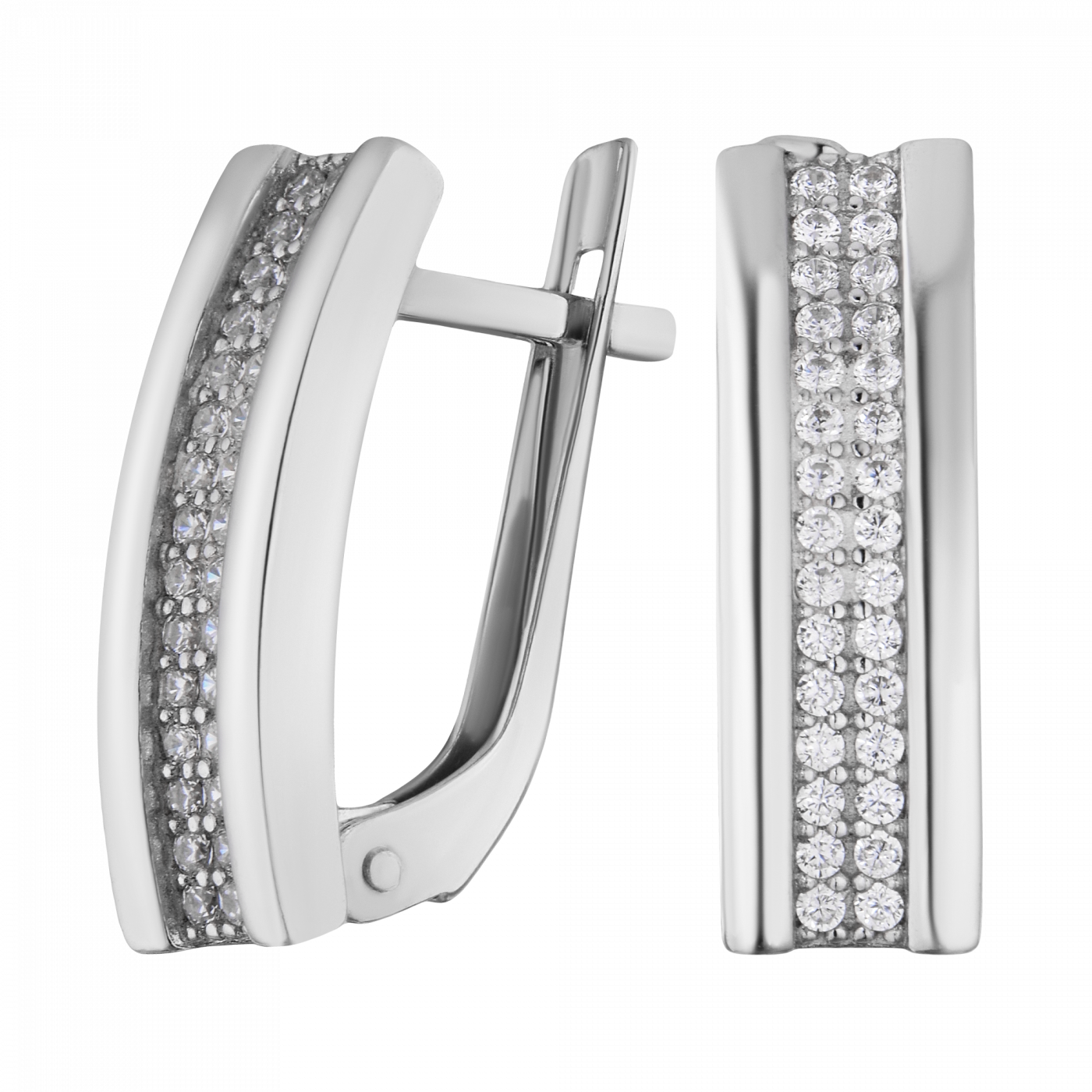 Серьги, серебро, 925 проба, фианит