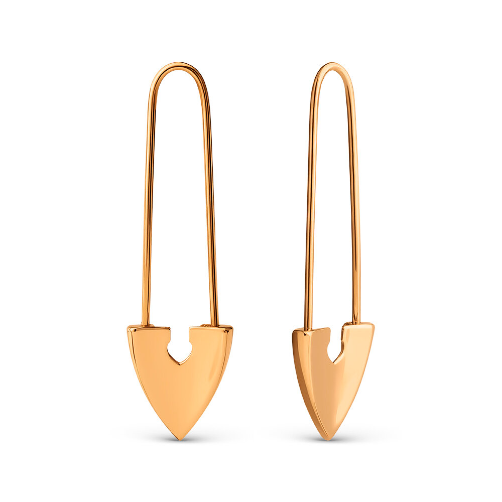 Серьги, красное золото, 585 проба