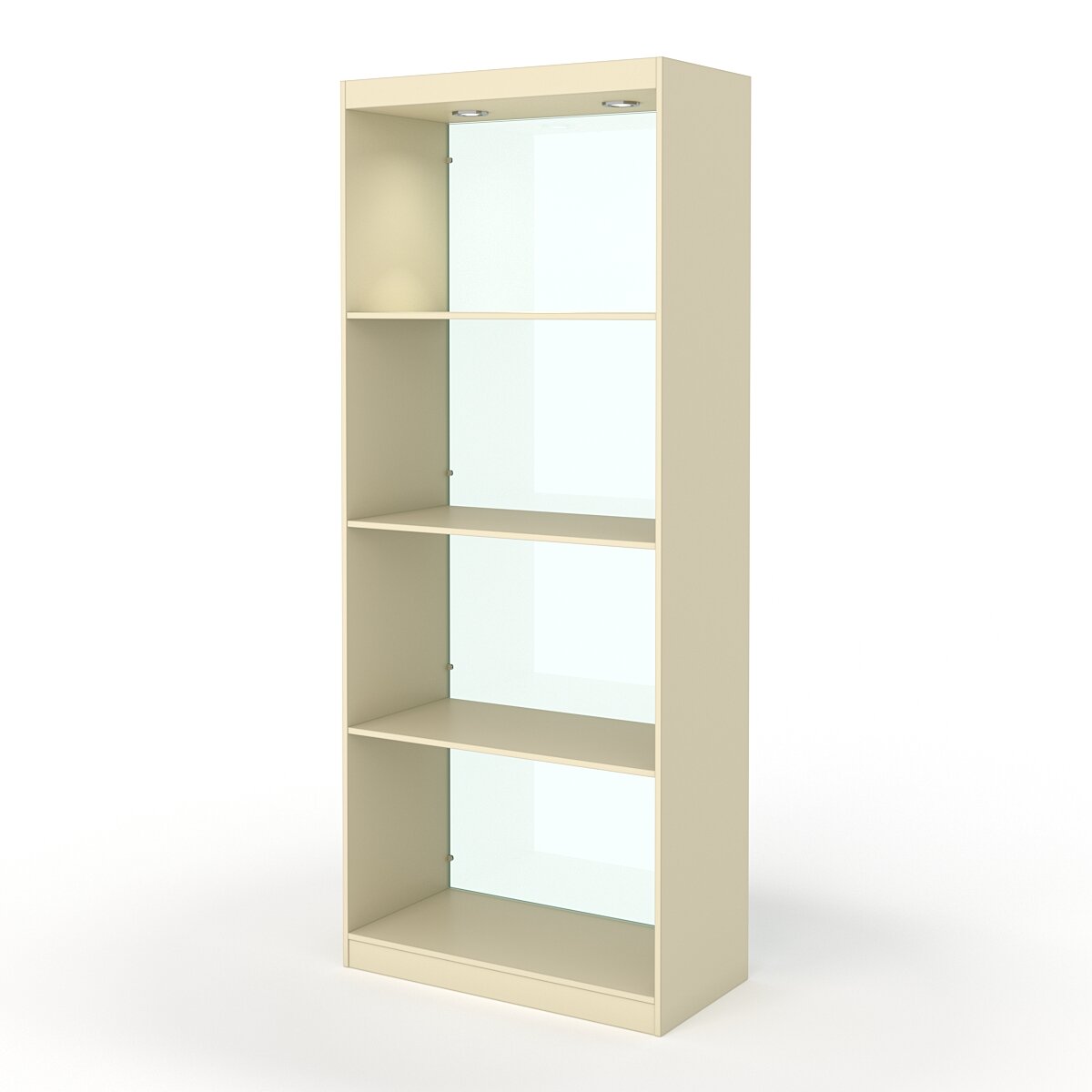 Стеллаж "афродита" №2-2 (задняя стенка - стекло), Крем Вайс. Производитель товара - компания Westcom.