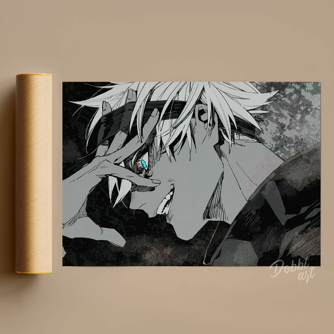 Постер Магическая битва 30х40 см без рамы/ Jujutsu Kaisen, Годжо/ Плакат по аниме, для интерьера, в подарок