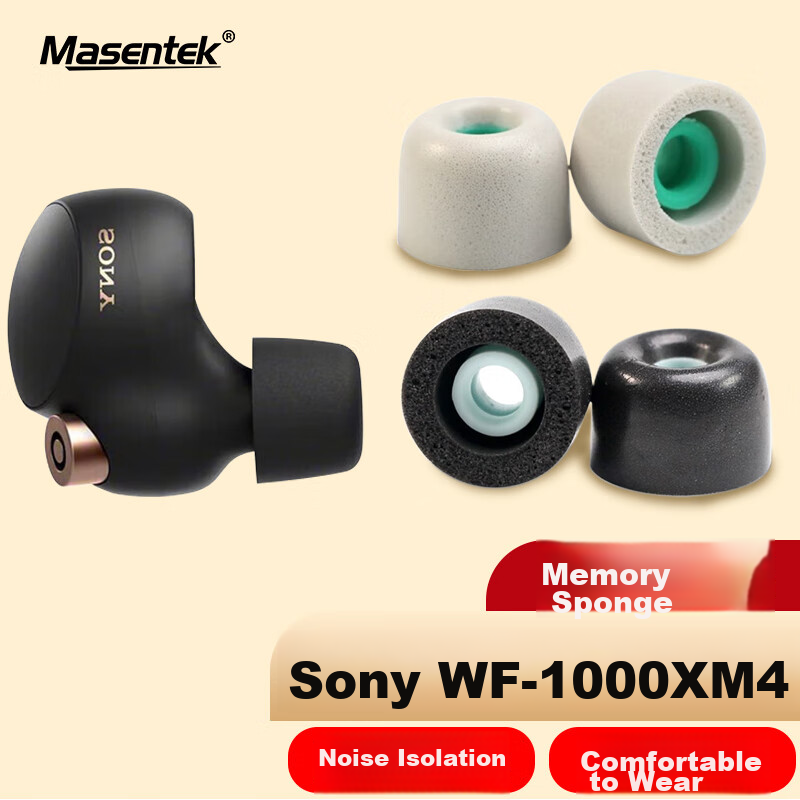 Товар Masentek Ear Tips, Compatible with Sony WF-1000XM4 Noise-Cancelling Earbuds, Bluetooth Headphones 5, Memory Foam, Original Accessories, In-Ear Silicone, Small Gray