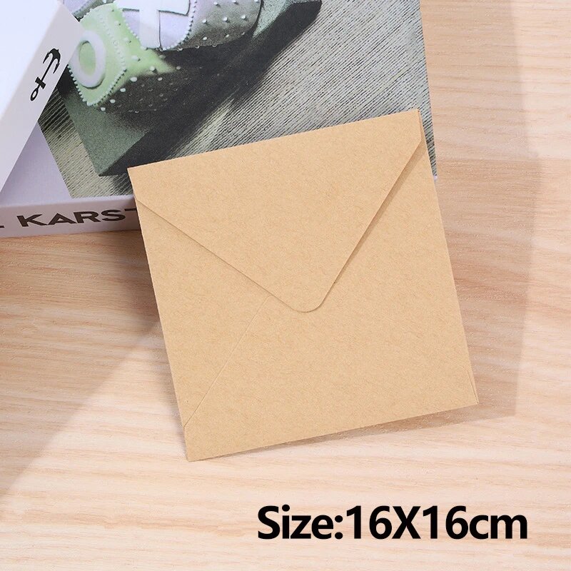 Крафт конверты 16x16 см, 50 шт, Цвет: 50pcs-16x16cm-B2