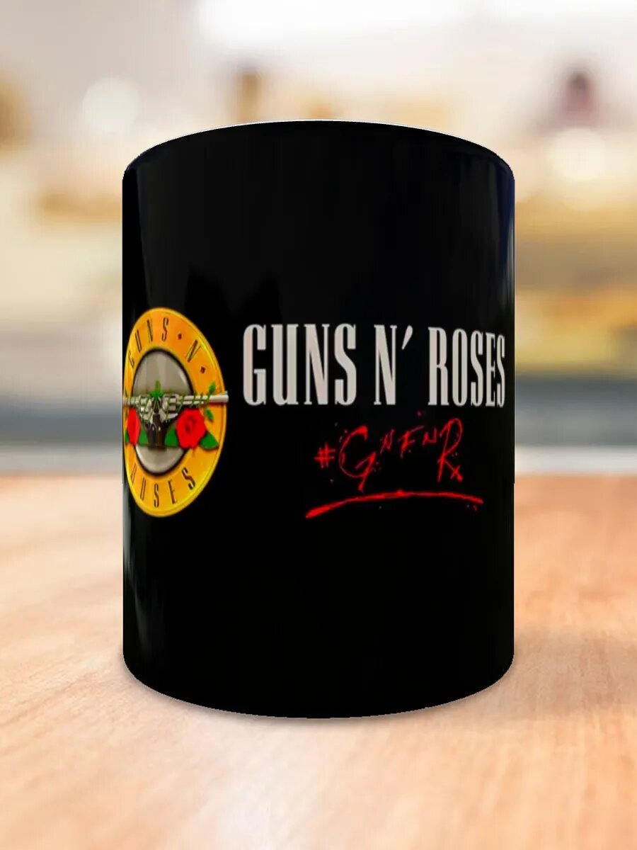 Кружка "Guns N' Roses" Обнял, керамика, белая, с принтом, 330мл