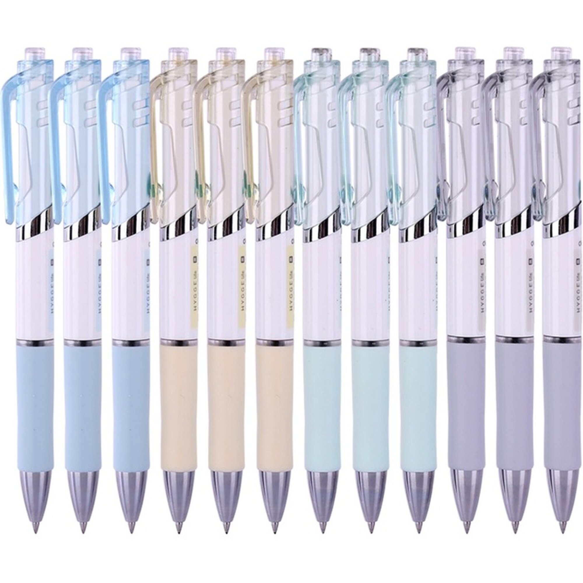 Набор ручек гелев. автоматическая Deli (S11-BK-P) ассорти черн. черн. кор. карт. (12шт) линия 0.5мм р