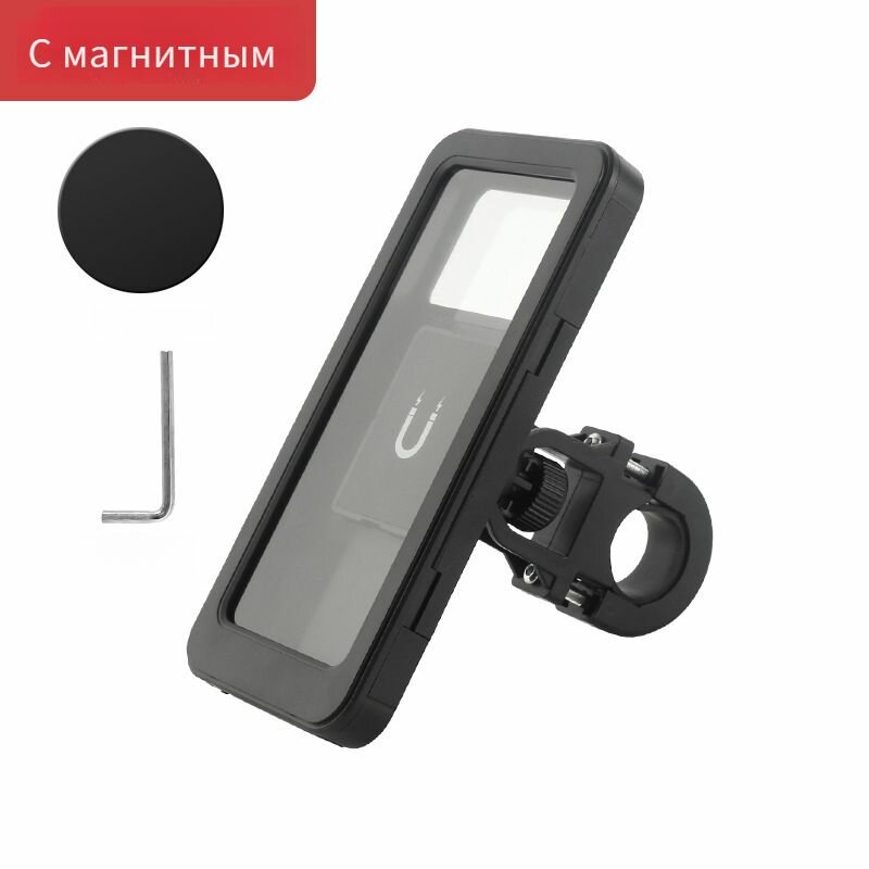 Держатель для телефона водозащищенный на руль велосипеда, самоката, мотоцикла, детской коляски с регулировкой и сенсорным управлением 19.5х10см / GSence