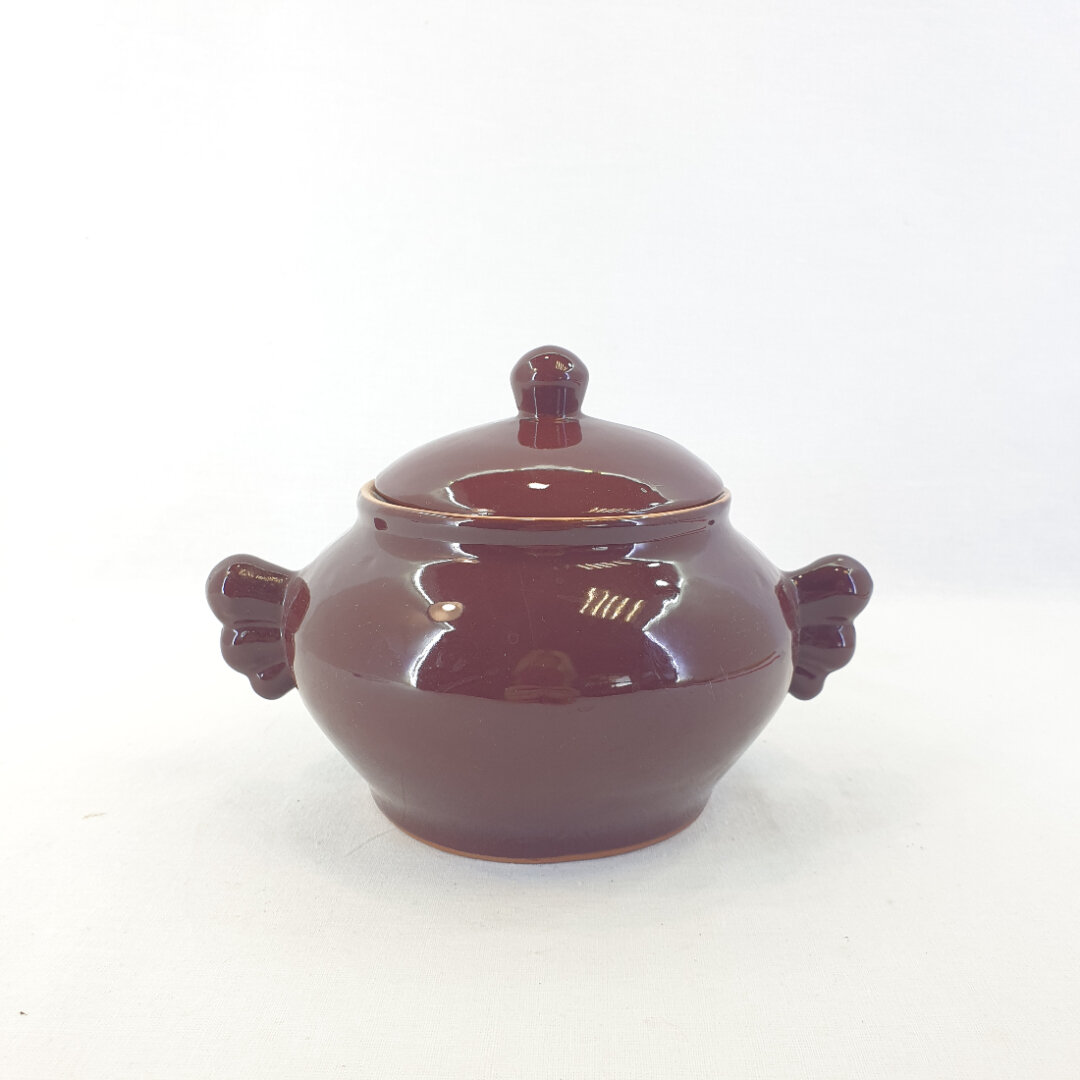 Горшочек для запекания, обливная керамика 500 мл. Винтаж СССР