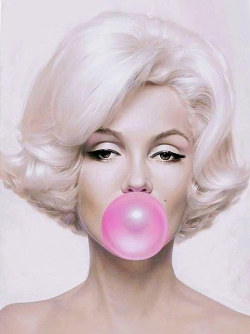 Алмазная мозаика на подрамнике "Мэрилин Монро" круглые бриллианты 40х50см