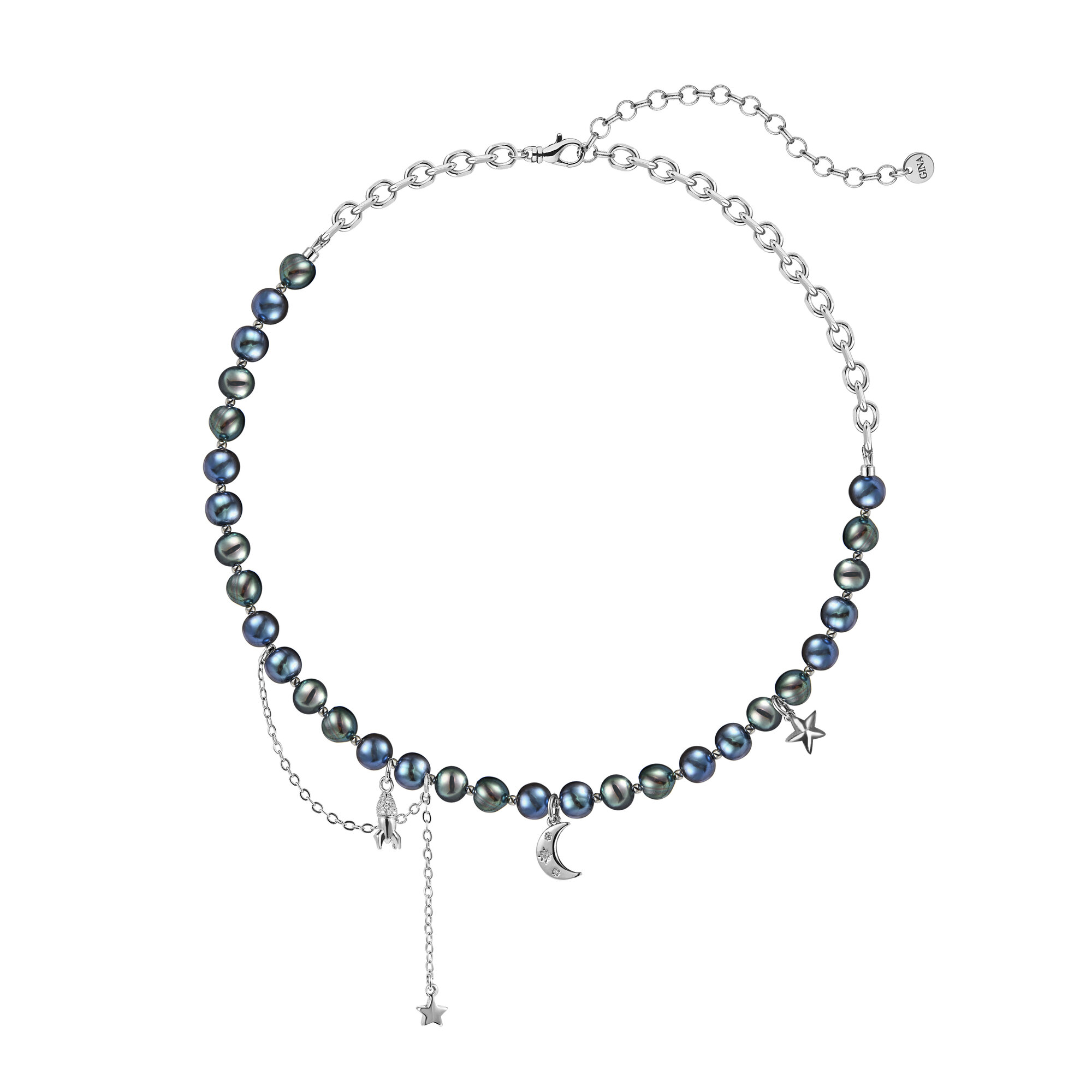 Колье, фианит, жемчуг пресноводный культивированный