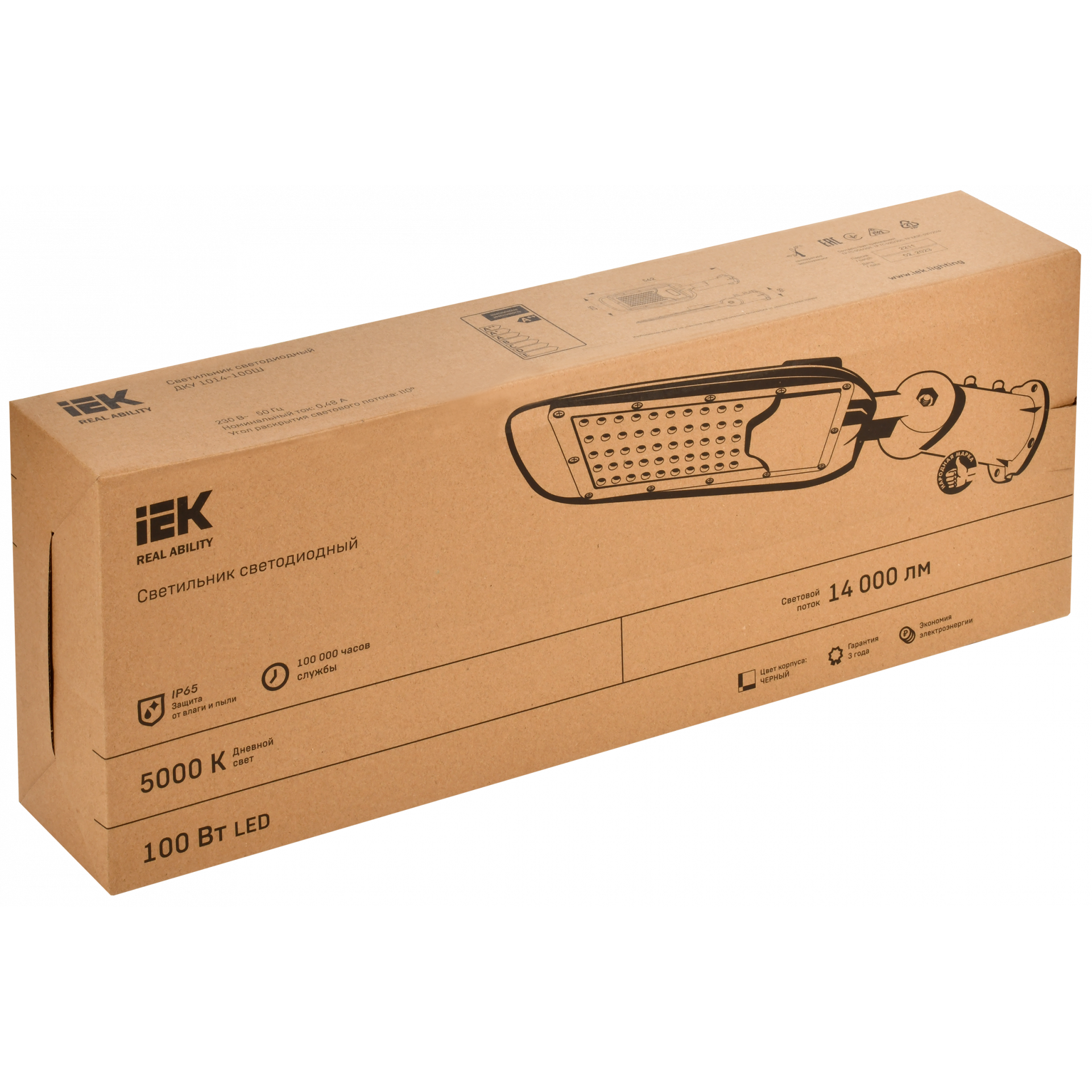 Светильник светодиодный консольный ДКУ 1014-100Ш 5000К IP65, IEK LT-DKU1-1014-100-50-K02 (1 шт.)