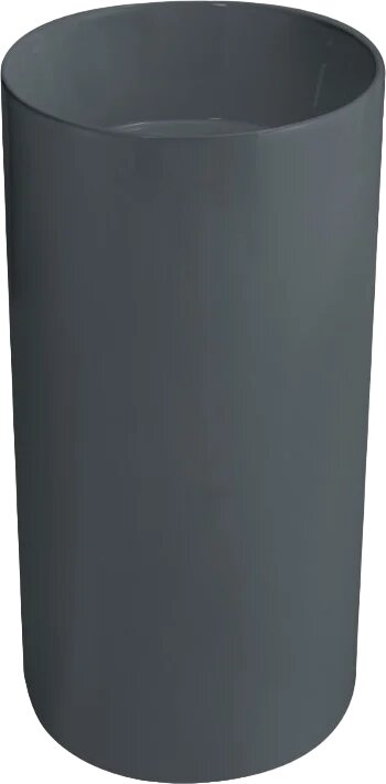Раковина напольная SantiLine SL-4014MG 45 без отверстия под смеситель, фаянсовая, раковина для ванной, серая, черная, матовая, круглая