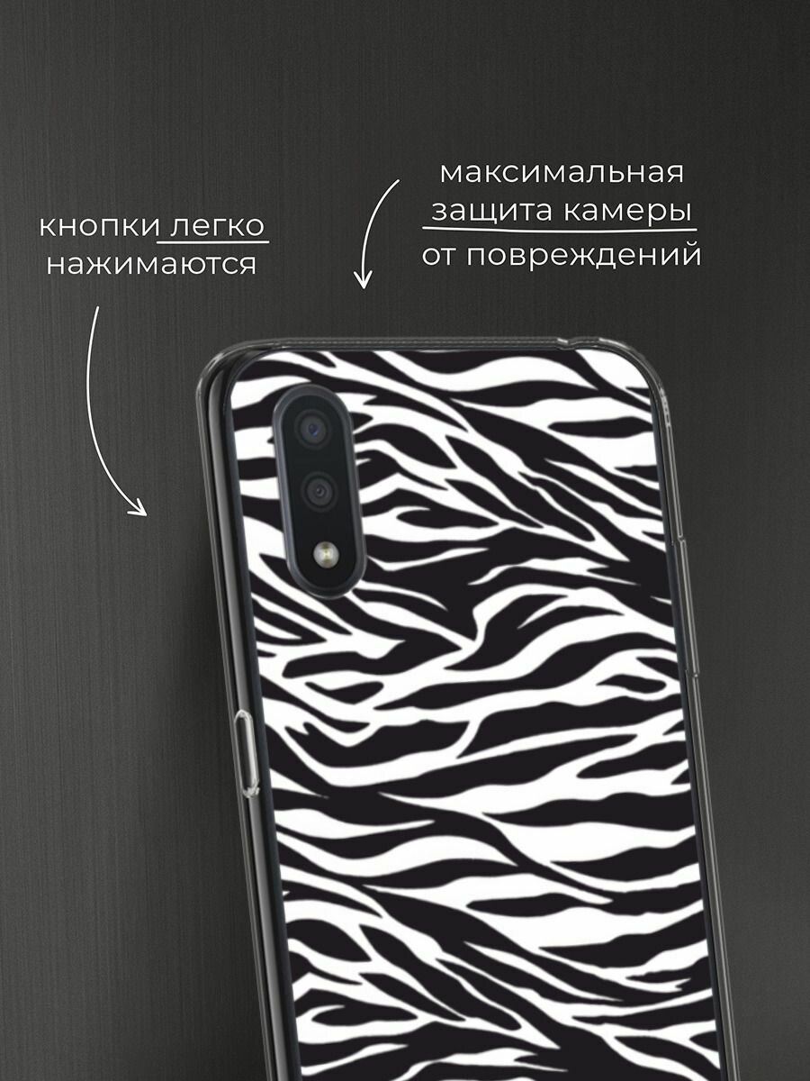 Чехол на Samsung Galaxy A01 / Самсунг Гэлакси А01 с принтом "Принт зебра" — фото 1
