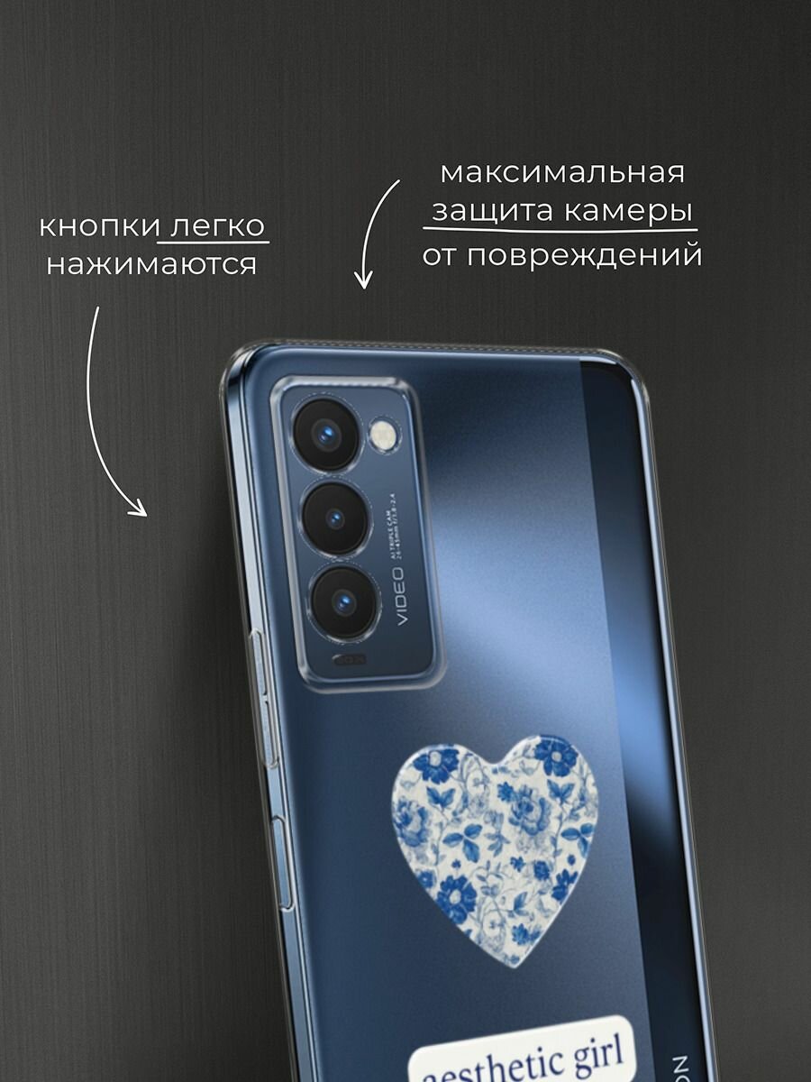 Чехол на Tecno Camon 18P / Техно Камон 18Р с принтом "Aesthetic girl" — фото 1