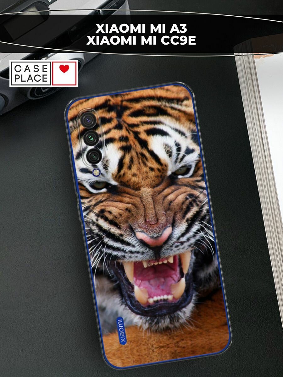 Чехол на Xiaomi Mi CC9E/Mi A3 / Сяоми Mi CC9E/Mi A3 с принтом "Тигр"