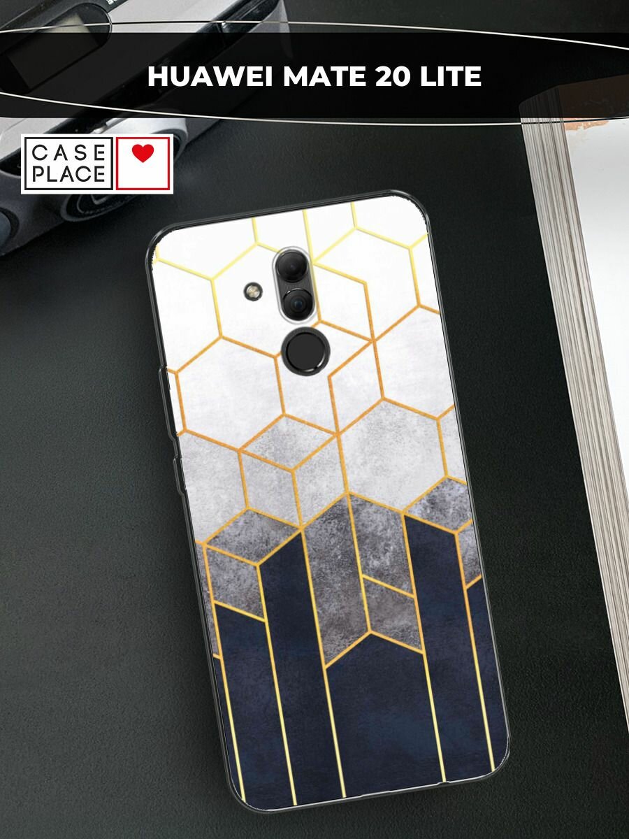 Чехол на Huawei Mate 20 Lite / Хуавей Мате 20 Лайт с принтом "Черно-белая мозаика"