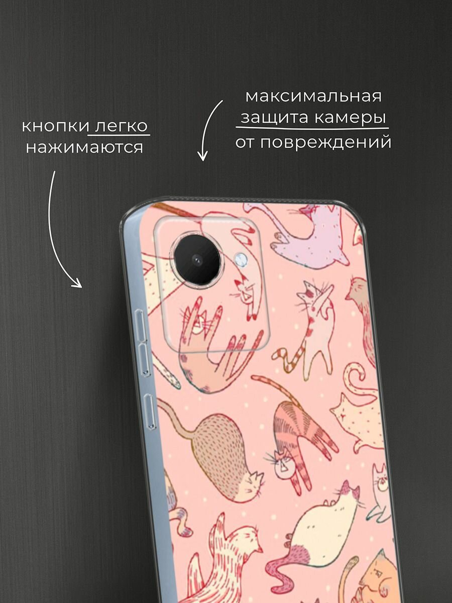 Чехол на Realme C30 / Реалми C30 с принтом "Розовое счастье" — фото 1