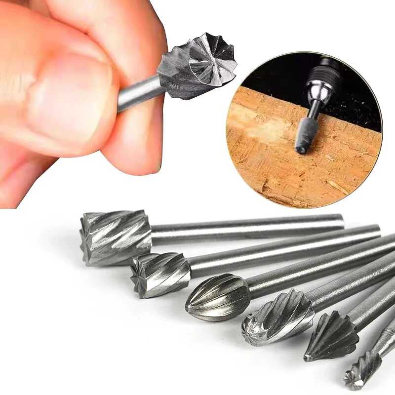 Фрезы Dutoofree, борфрезы, вращающиеся инструменты, костюм Dremel, вращающийся инструмент для гравировки слов, деревообрабатывающие инструменты, 10 шт./лот, HSS