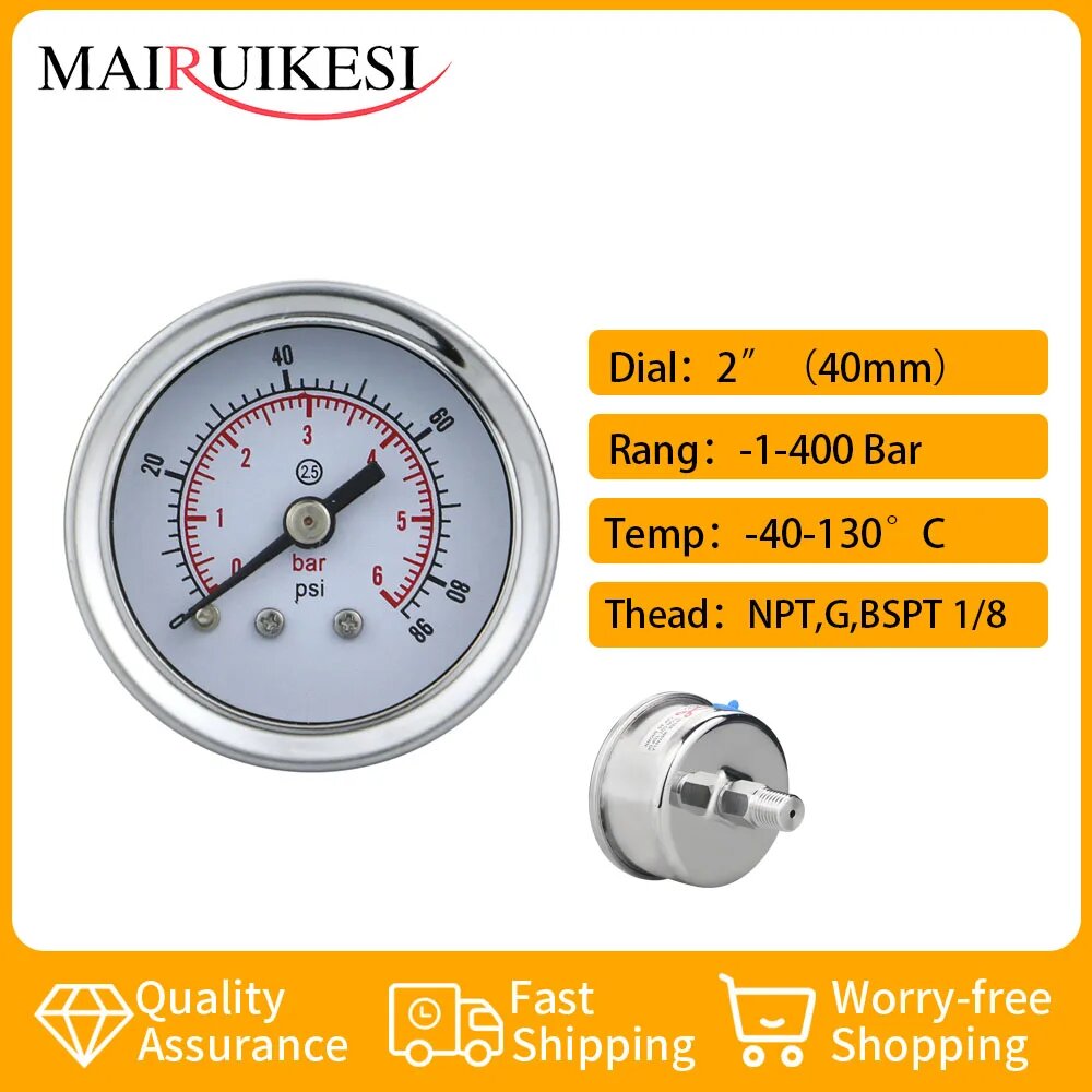 Манометры из нержавеющей стали 40 мм 2,5% 0-16bar, M14-1.5
