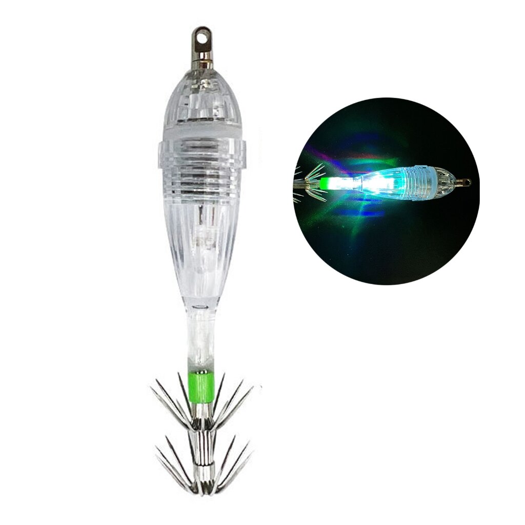 Светодиодная лампа-ловушка для рыбы с крючком для зонтика, цветная